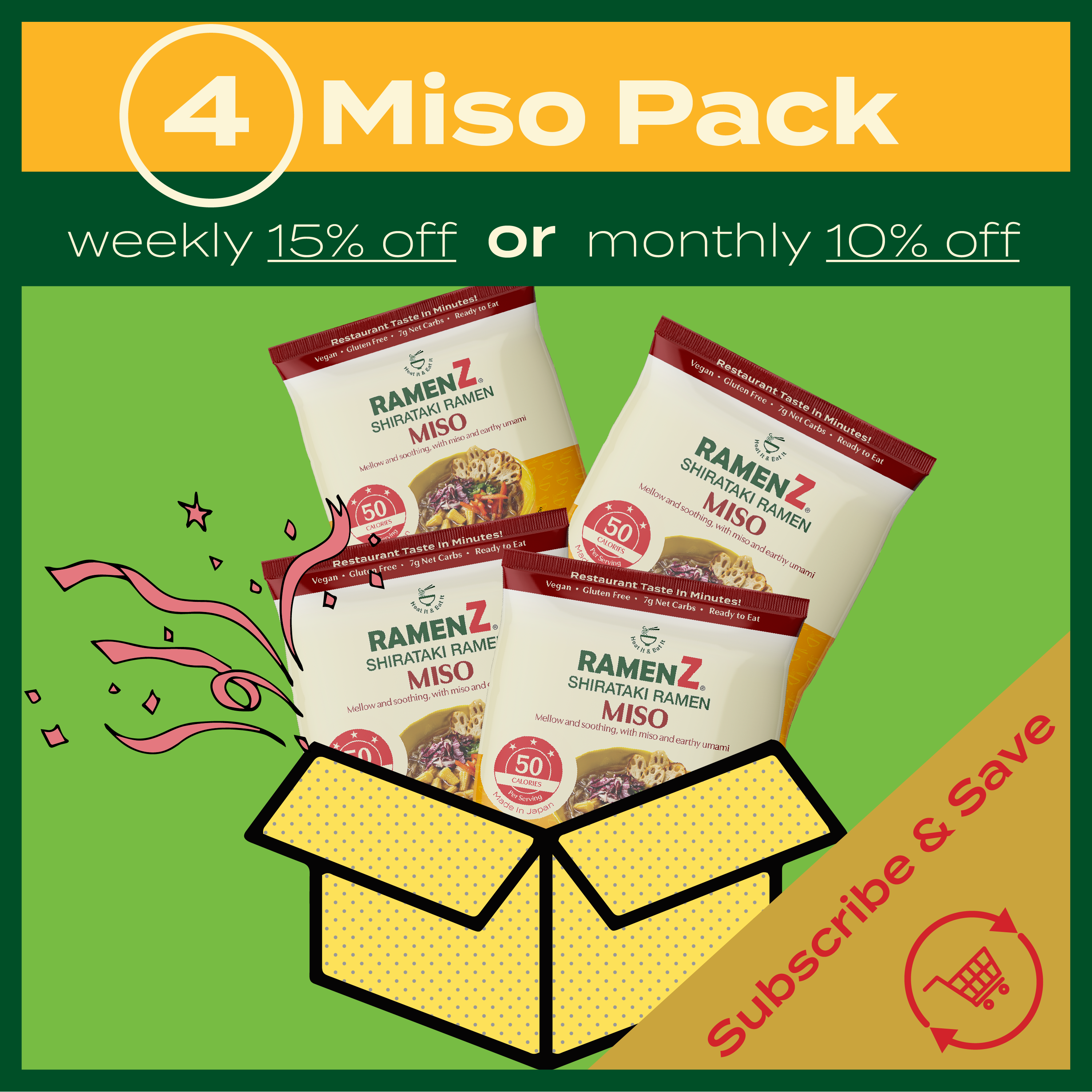 Ramen Z - Miso Soup 4 pack Subscription | Vegan & Gluten Free Ramen ...